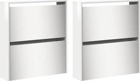 Botník se zrcadlem 4patrový bílý s vysokým leskem 63x17x134 cm 3228276