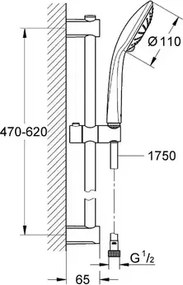 Grohe Vitalio Joy - Set sprchové hlavice | 3 proudy | tyče a hadice ch