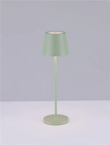 NV 9223405 Venkovní stolní lampa SEINA olivově zelený hliník a akryl LED 2W 2700K 5V DC IP54 vypínač na těle nabíjecí s PG základnou nebo USB C kabelem - NOVA LUCE
