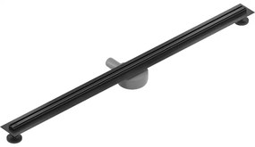 MEXEN Flat nerezový sprchový žlab s rotačním 360° sifonem 180 cm, vzor SLIM, černá matná, 1741180