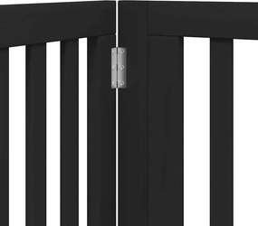 Zábrana pro psy s dvířky skládací 8 panelů černá 640 cm topol 3155682