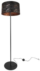 Podlahová lampa WERONA, 1x textilní stínítko se vzorem (výběr ze 6 barev), (výběr ze 3 barev konstrukce)