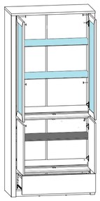 MONTANA d | vitrína W2D | 90 cm | lefkas