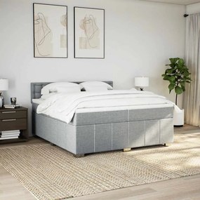 Box spring postel s matrací světle šedá 200 x 200 cm textil 3287189