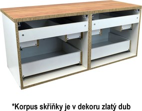 Comodo Koupelnová skříňka pod deskové umyvadlo Agria GO 120-HD - zlatý dub/zlatý dub