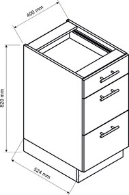 ALFASHOP ZOYA dolní D40S/3 dub