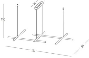 Zambelis 22242 - LED Stmívatelný lustr na lanku LED/50W/230V zlatá