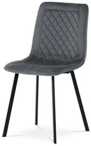 Autronic Moderní jídelní židle Židle jídelní, šedý samet, kov černý mat (DCL-973 GREY4)