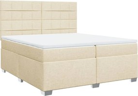 Box spring postel s matrací krémová 200x200 cm textil 3292900