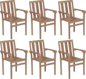 vidaXL Stohovatelné zahradní židle 6 ks masivní teak [3073377]