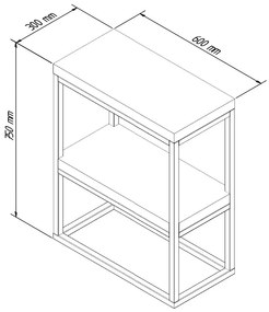 Wuders Odkládací stolek Florencie Odstín kovu: Černý matný práškový lak - 9005 FS