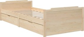 Rám postele se zásuvkami masivní borové dřevo 90 x 200 cm 322159