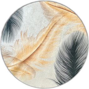 BE Koberec Porte 2395 Koło GREY GOLD - šedožlutý kulatý Rozměr: 80 cm