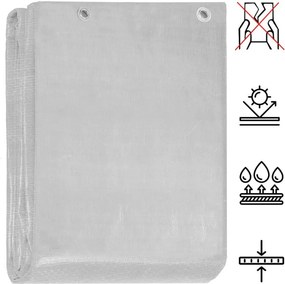 Krycí plachta s oky 3x4 m, extra silná 260g PE SPRINGOS GA2188 šedá