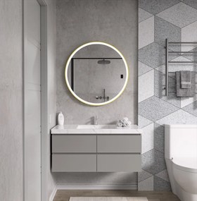 Erga Olivia, kulaté LED zrcadlo 90cm, zlatý kovový rám, 2070 lm, 6500K, přední osvětlení, ERG-V01-202-9090-GD
