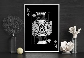 Pixada King of spades Silver - motivační obraz Velikost: A3 - 29,7x42 cm, Volba rámu: s bílým rámem