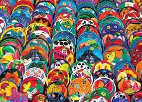 EUROGRAPHICS Puzzle Mexické talíře / 1000 dílků / 68 × 48 cm