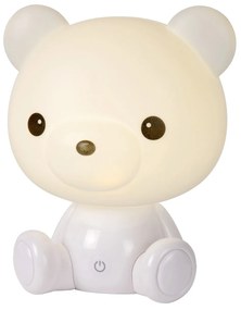 Lucide 71590/03/31 led dětské stolní svítidlo dodo bear 1x3w | 70lm - medvídek, bílá