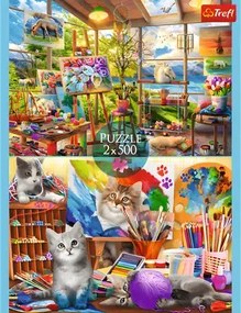 TREFL Puzzle Umění malování / 2x 500 dílků / 48 x 34 cm