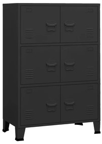 Industriální úložná skříň černá 75 x 40 x 115 cm kov,  339628