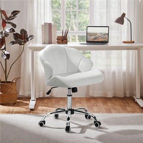 Kancelářská židle Yaheetech – bílá, 60 cm (šířka) × 60 cm (hloubka) × 76,5 cm – 86 cm (266901824875)