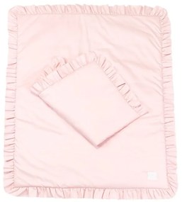 COTTON & SWEETS Povlečení Bavlněné Junior s kanýrem, Světle růžová - 100x135/40x60 cm