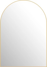 HOMCOM Obloukové zrcadlo na stěnu, koupelnové zrcadlo, 50 x 70 cm, vysoké rozlišení, s hliníkovým rámem, pro ložnici, obývací pokoj, předsíň, zlaté