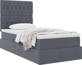 Postel s úložným prostorem a matrací Tmavě šedá 100 x 200 cm 3372070