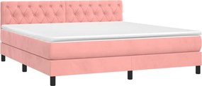 Box spring postel s matrací růžová 160x200 cm samet 3141496