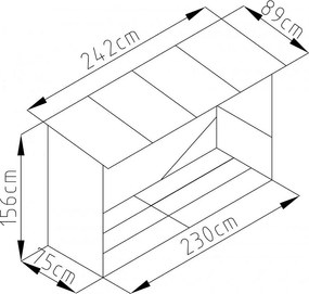 Přístřešek na dřevo G21 WOH 335 - 242 x 89 cm, zelený [63900502]