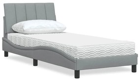 Postel s matrací Hanko světle šedá 80 x 200 cm textil 3310489