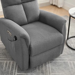 Polohovací křeslo šedé, elektrické TV-929 GREY2