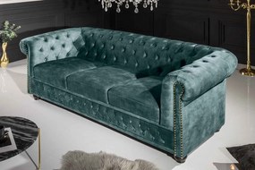 Designová trojsedačka Chesterfield 205 cm petrolejový samet