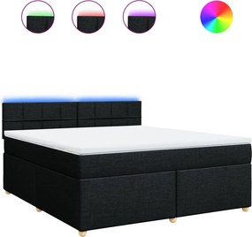 Box spring postel s matrací černá 180x200 cm textil 3289061