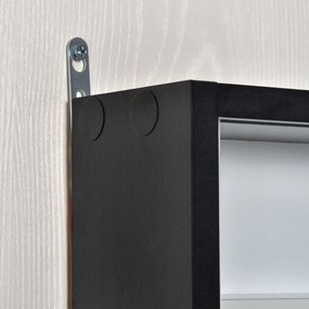 HOMCOM Stěnová vitrína s nastavitelnými policemi a 2 posuvnými skleněnými dveřmi pro sbírky parfémů a dekorativních figurek 80x9,5x60 cm Černá a Bílá