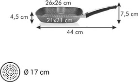 TESCOMA Pánev grilovací i-PREMIUM Stone 26 x 26 cm