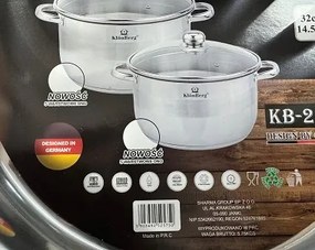 2 Ks Gastronomických Hrnců Klonberg 12/14 L Průměr 30/32 CM KB-2575