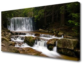 Obraz na plátně Vodopád Les Příroda 120x60 cm