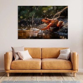 Obraz na plátně - Žába u vody FeelHappy.cz Velikost obrazu: 120 x 80 cm