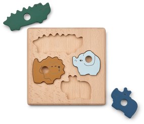 Liewood Dřevěné vkládací puzzle Suki Garden green multi