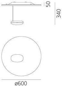 Artemide 1471110A Droplet mini, designové svítidlo, 1x29W LED 3000K stmívatelné, chrom-hliník, prům. 60cm