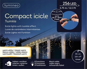 Světla Sople Závěs 256 Led venkovní Klasický/Teplý Bílý 4m