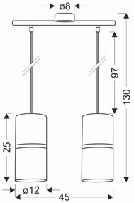 Závěsná lampa GINA 2xE27 Candellux