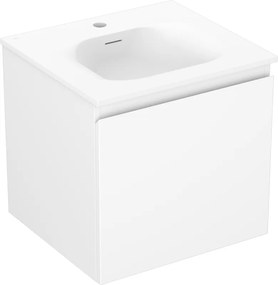 Mexen Orio, koupelnová skříňka 50 cm s umyvadlem Vela, 1 zásuvka, bílá matná, 91A10-05047-1-BF01-W23M01