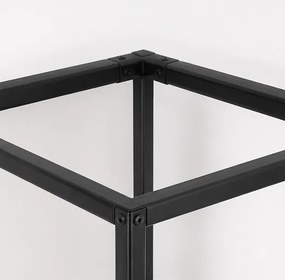 věšák, stojan na šaty, rohový, 2 police, kov/plast, 180x60x45 cm, černá, Dekorino TK20260031