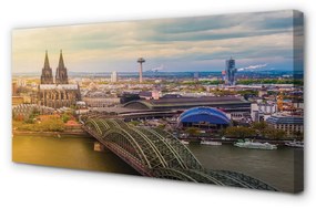 Obrazy na plátně Německo panorama říční mosty 120x60 cm