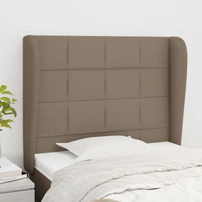 Čelo postele typu ušák taupe 103x23x118/128 cm textil