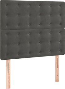 Box spring postel s matrací tmavě šedá 80 x 200 cm samet 3138050