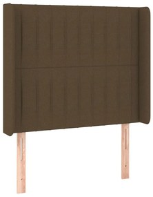 Čelo postele typu ušák tmavě hnědé 83x16x118/128 cm textil 3119795