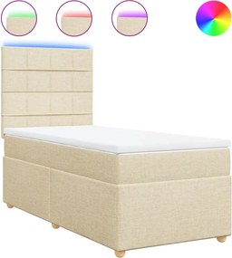 Box spring postel s matrací krémová 90x200 cm textil 3293468